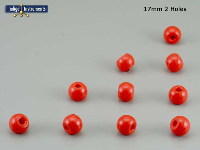 Atom, Molymod, red (oxygen), 2 hole, 180 degrees, 17mm