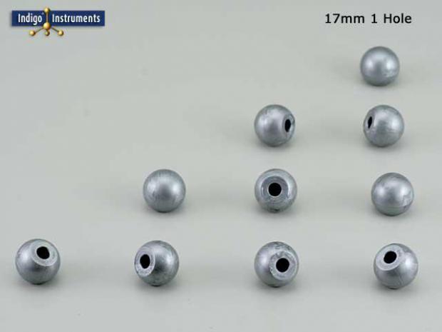Atom, Molymod, grey (metal), 1 hole, 17mm