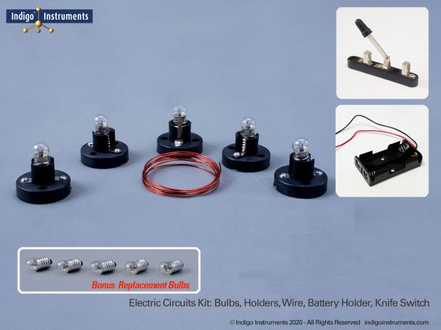 Bulbs, bulbholders and wires for series and parallel circults