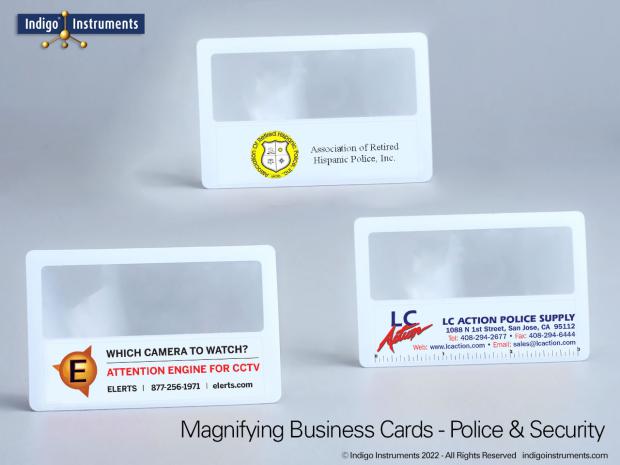 Card magnifier, white, 3.5X, 80x55mm-3.4x2.1"