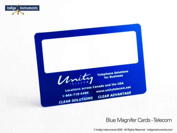 Telecom internet services business promotion credit card magnifier