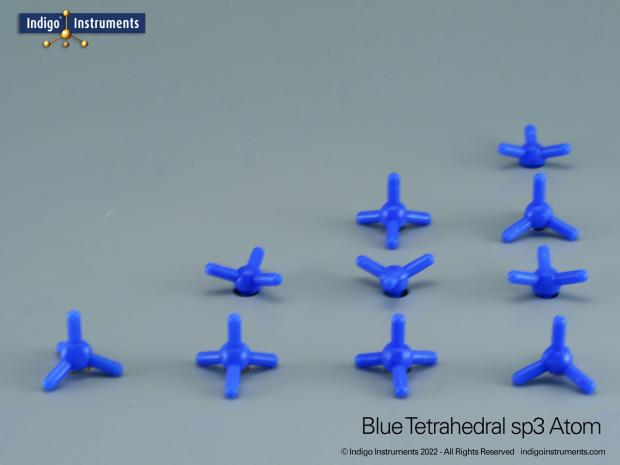 Atom, Orbit, N "k", tetrahedral, blue