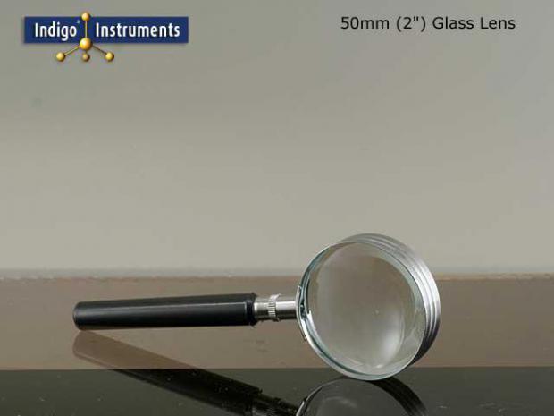 50mm Magnifying Glass, Lens, Metal Frame/Plastic Handle