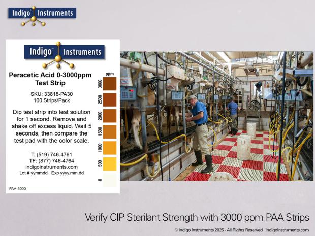 Indigo Instruments 3000ppm Peracetic Acid High Level Test Strips