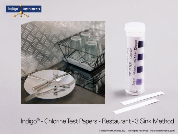 Indigo Bleach Sanitizer Test Papers for Restaurants.