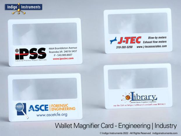 Card magnifier, white, 3.5X, 80x55mm-3.4x2.1"