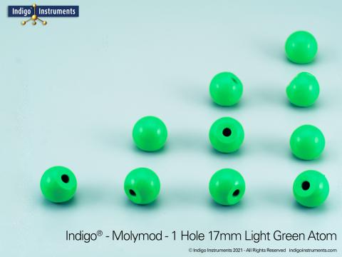 Atom, Molymod, light green (halogen), 1 hole, 17mm