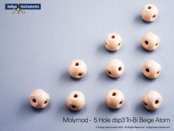 Atom, Molymod, beige, 5 hole, 120/90deg., 23mm
