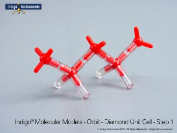 Diamond Crystal Structure Unit Cell Model Assembly Step 1, Orbit Style