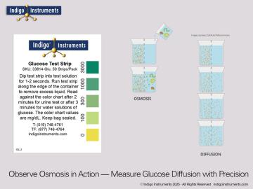 Glucose Osmosis Lab Test Strips, 0.1-0.01%, 50/pack, Indigo