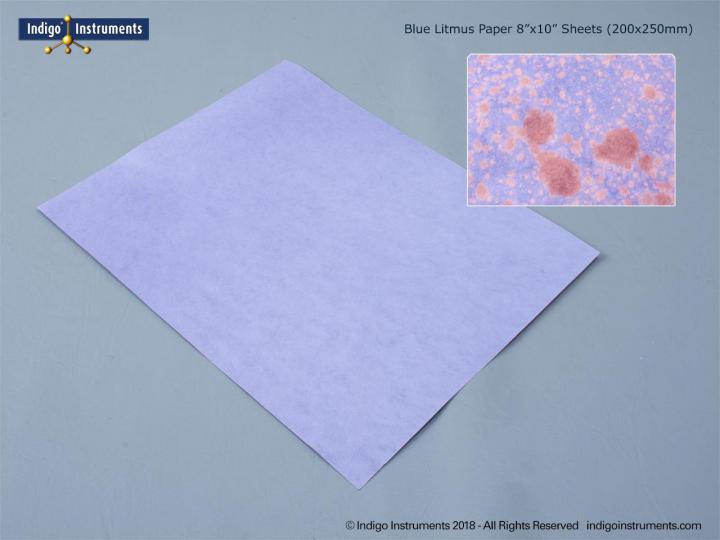 Acid Litmus Paper-Blue Litmus Acidic Water Testing; 200x250mm (8x10")