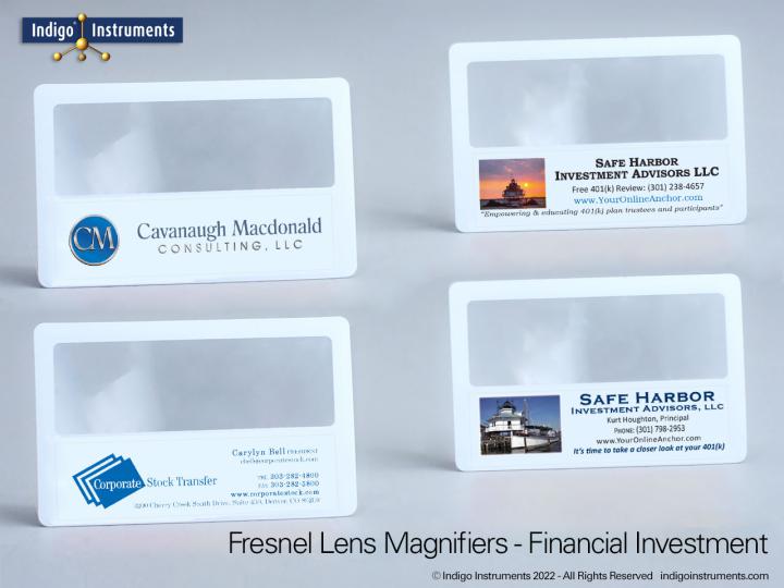 Card magnifier, white, 3.5X, 80x55mm-3.4x2.1"