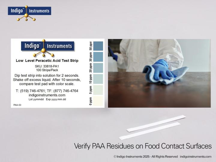 0-50ppm PAA Test Strips for Residual Testing for Food Contact Surfaces