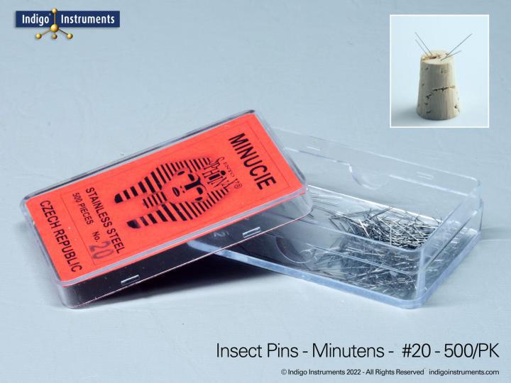 Insect pins, Minuten, 0.20x12mm, 500/pack