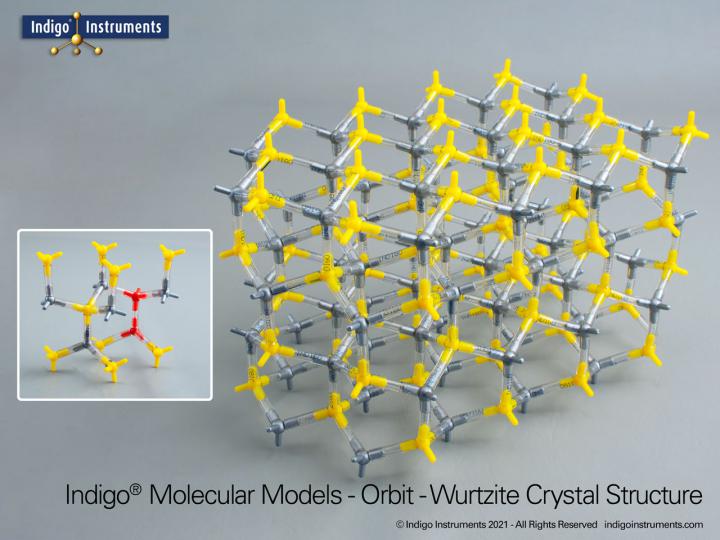Wurtzite ZNO Hexagonal Structure Crystal Lattice Model, from Indigo