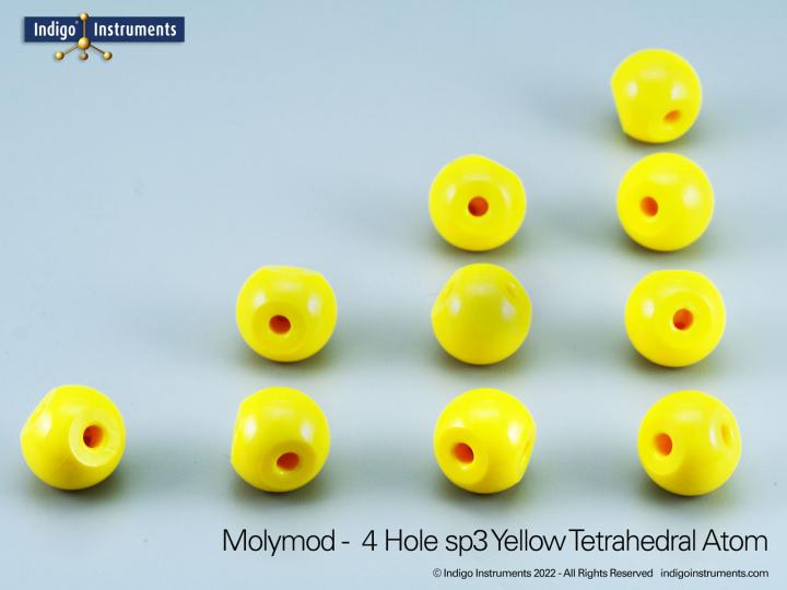 Molymod sp3 Tetrahedral Sulfur Atoms, 23mm, Yellow, from Indigo, MA-403