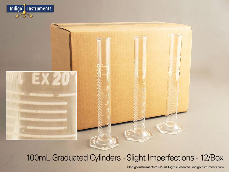 Graduated cylinder, 100ml, Surplus 12 pack, Hex