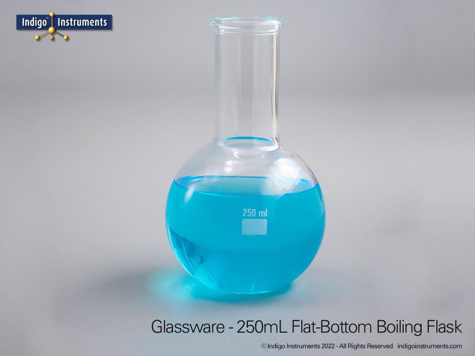 Florence Flask, 250ml Flat Bottom Heavy Duty Borosilicate Glass (Pyrex ...