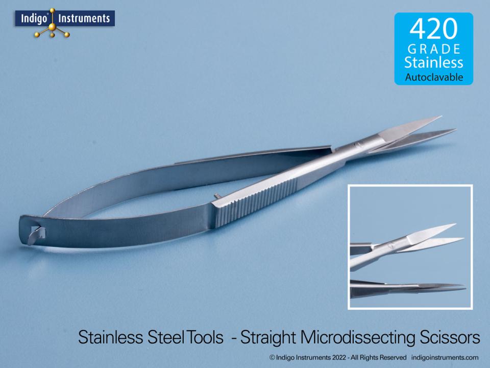 Scissors, microdissecting, 115mm (4.5"), stainless, straight