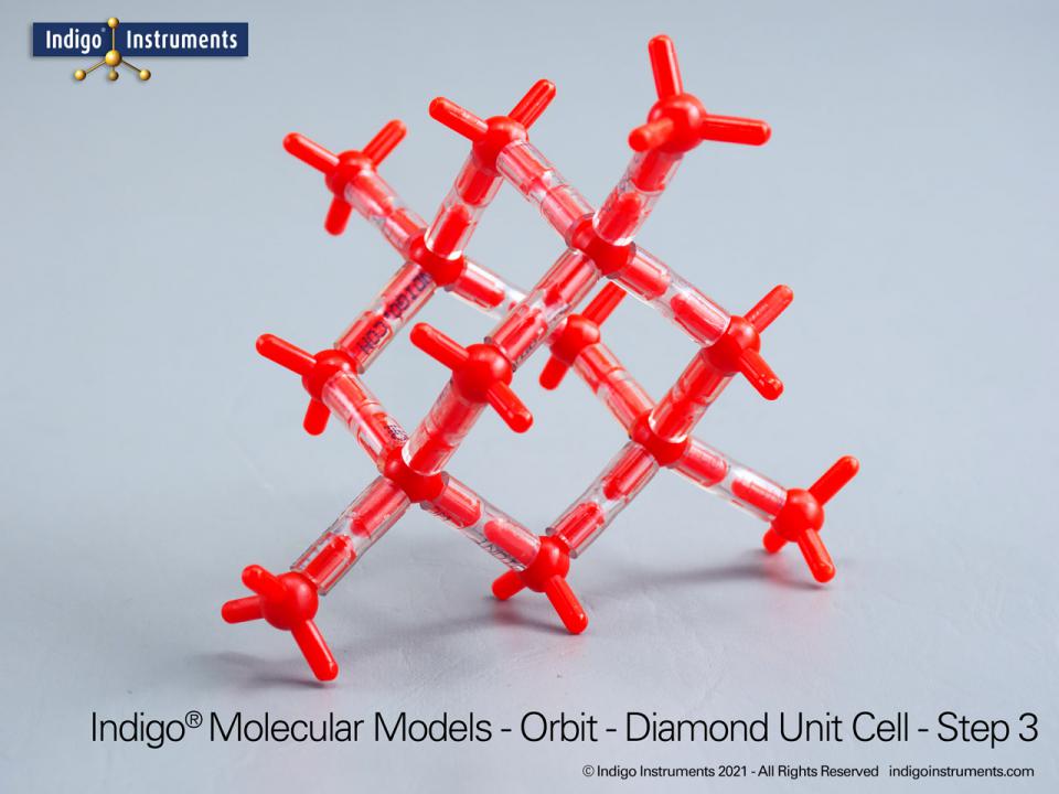 Diamond Crystal Structure Unit Cell Model Assembly Step 3