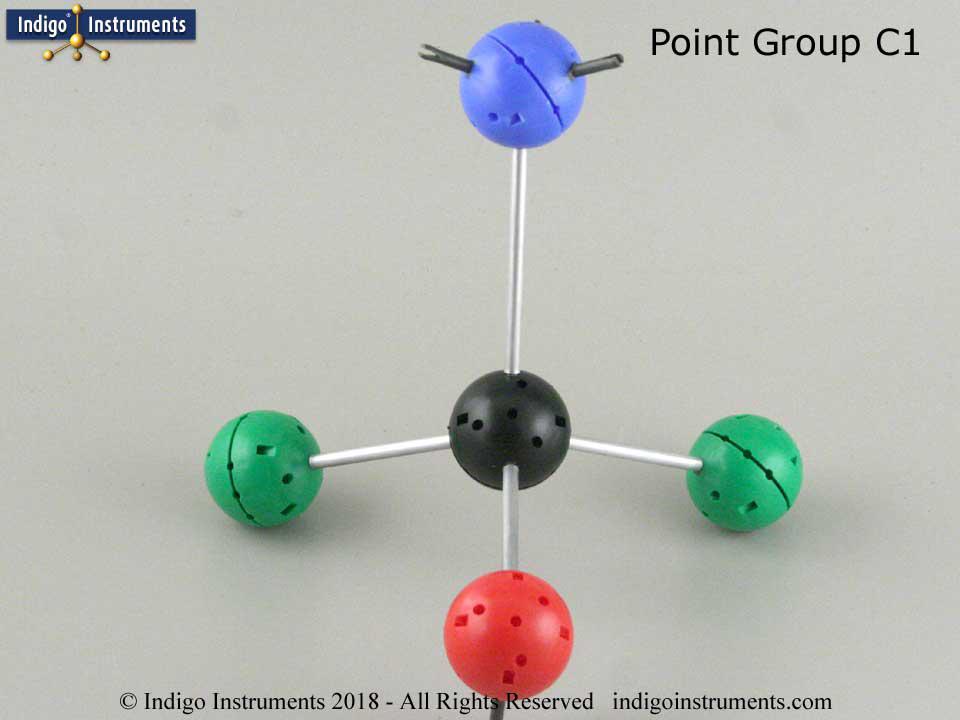 Unit C1 Point Group, CClFBrH Identity Symmetry Molecular Model