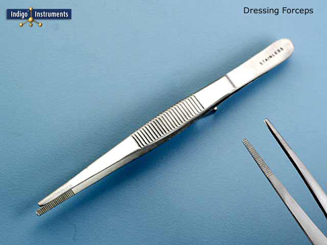 Medium Point Straight Thumb Forceps, 115mm, Stainless Steel Tweezer